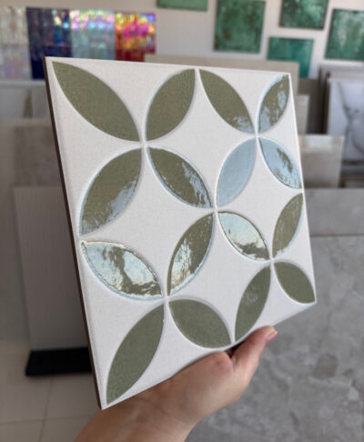 Harmony Mayari Green Petals 22,3x22,3 - Płytki ozdobne, zielone